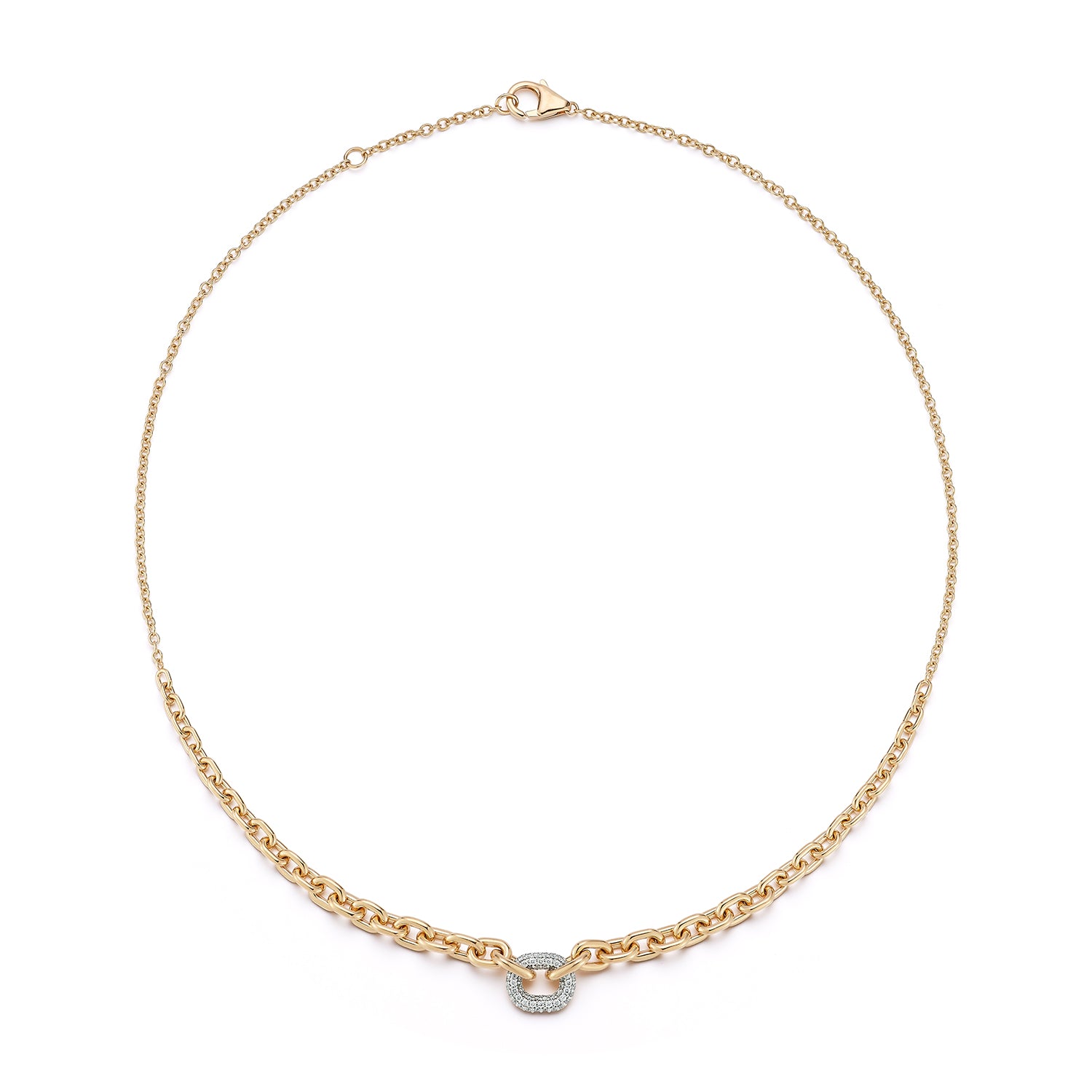 Morrell Rose Gold Graduated Link Necklace with One Diamond Link – The ...