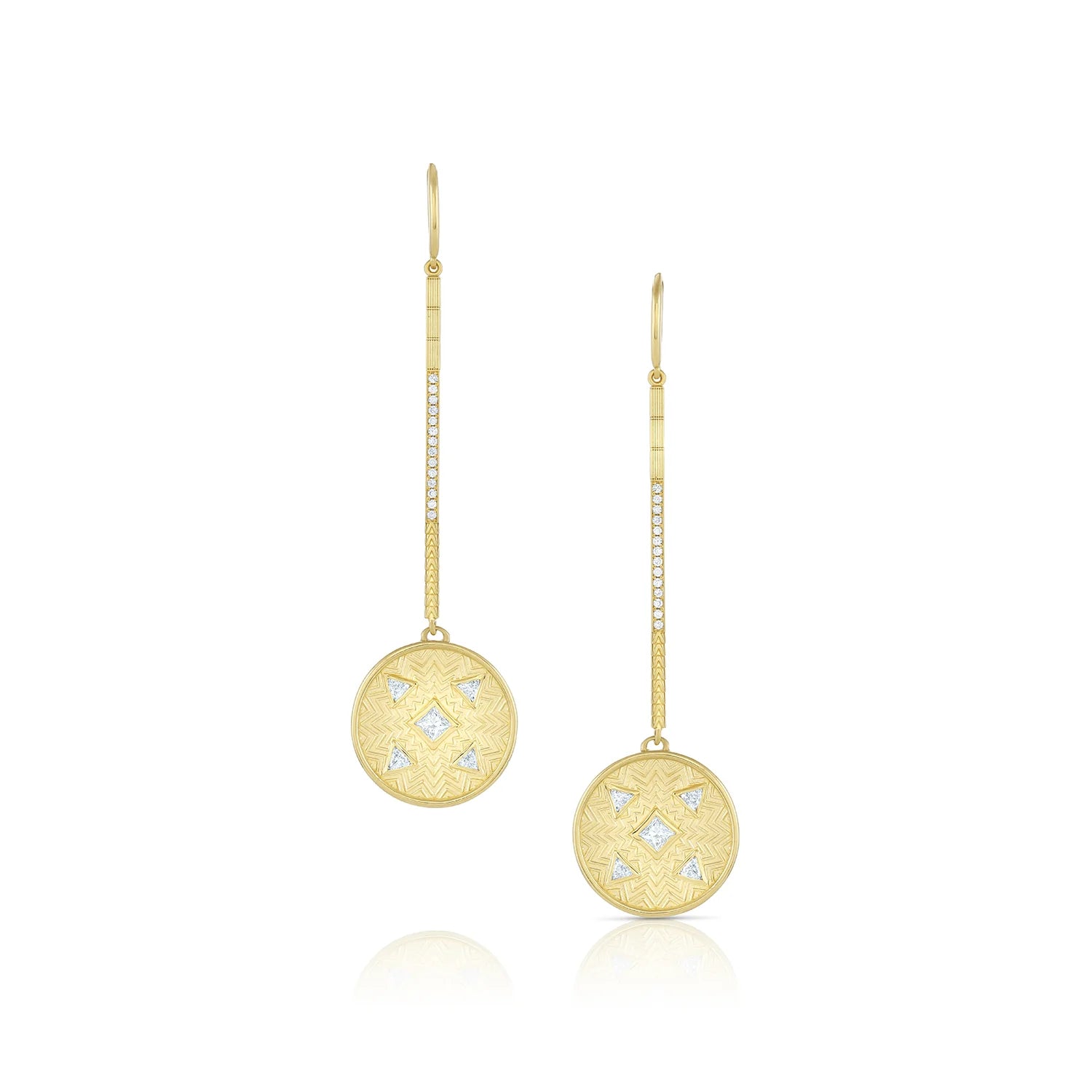 Diamond Pendulum Medallion Earrings – The Vault Nantucket