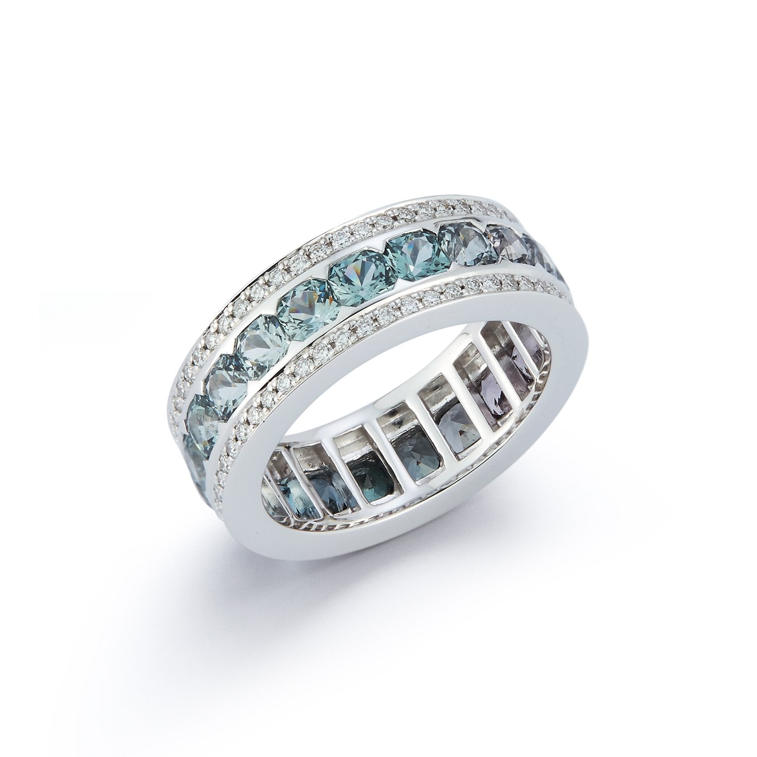 Grey Blue Spinel & Diamond Origami Ring – The Vault Nantucket