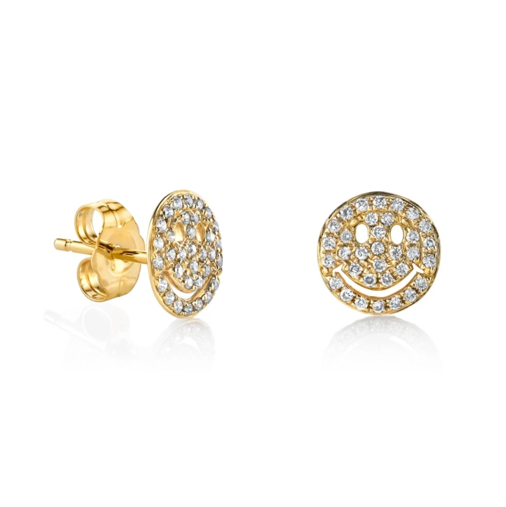 Pave Diamond Happy Face Studs – The Vault Nantucket
